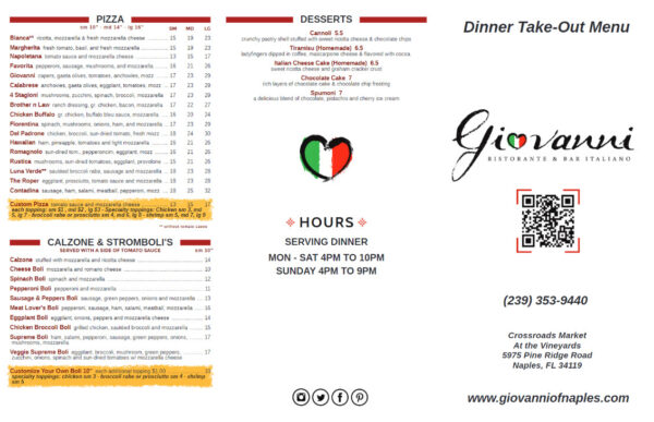 Dinner – Giovanni Ristorante & Bar Italiano