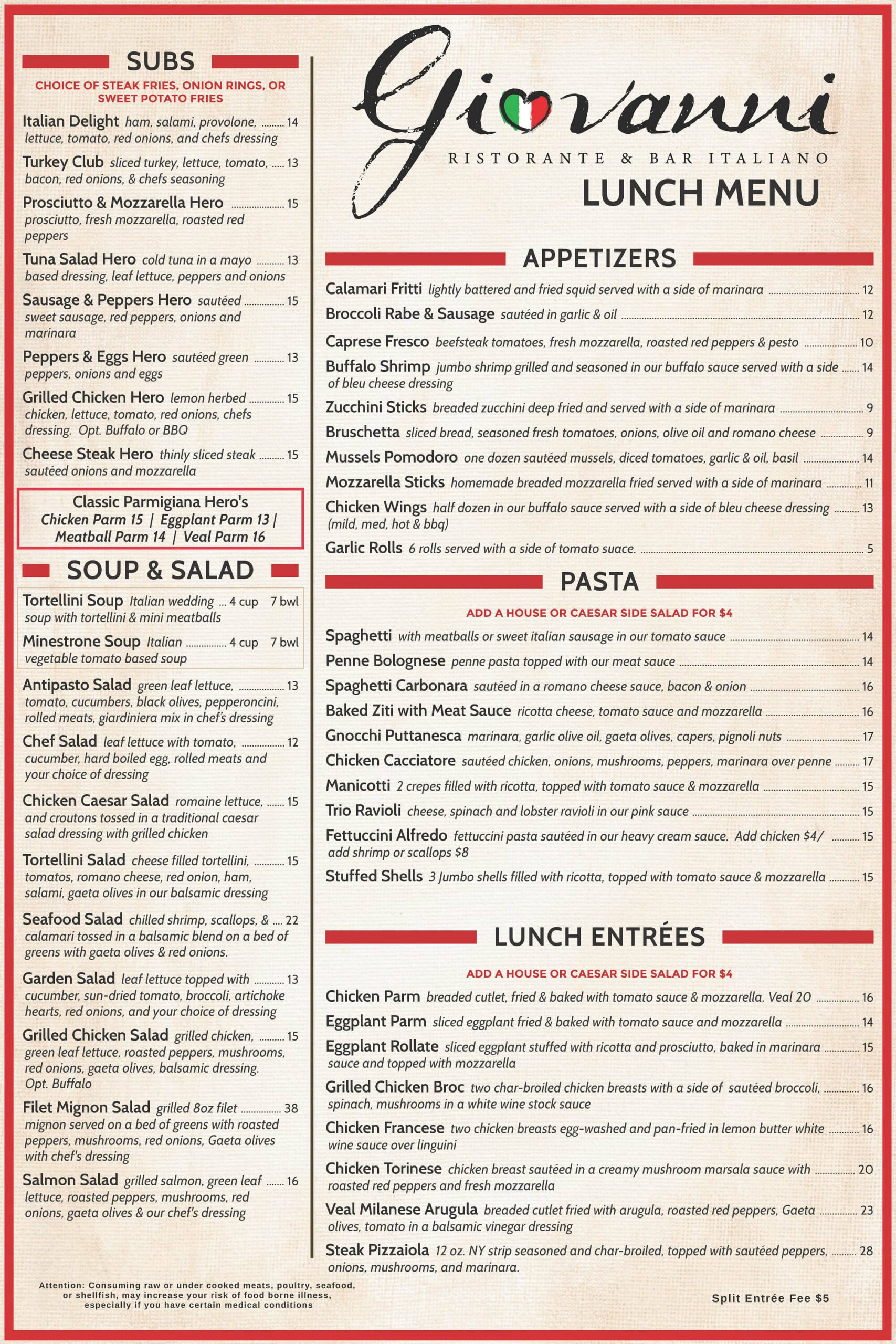 Lunch – Giovanni Ristorante & Bar Italiano